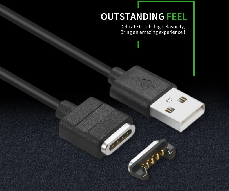 4 pins magnetic charging cable male connector with data sync