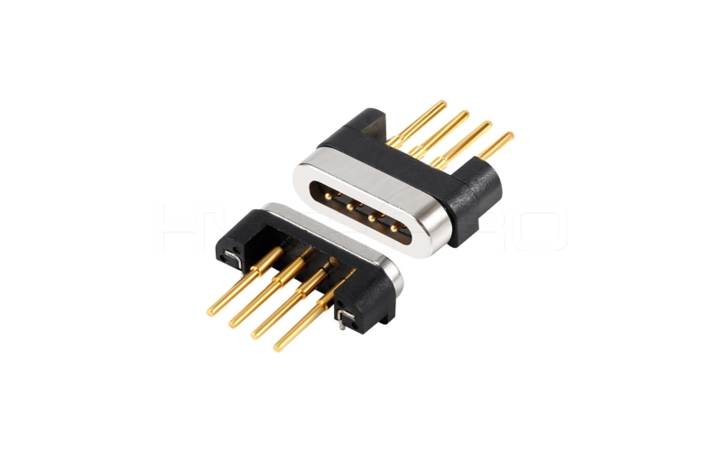 Reverse 4 pin vertical magnetic connector